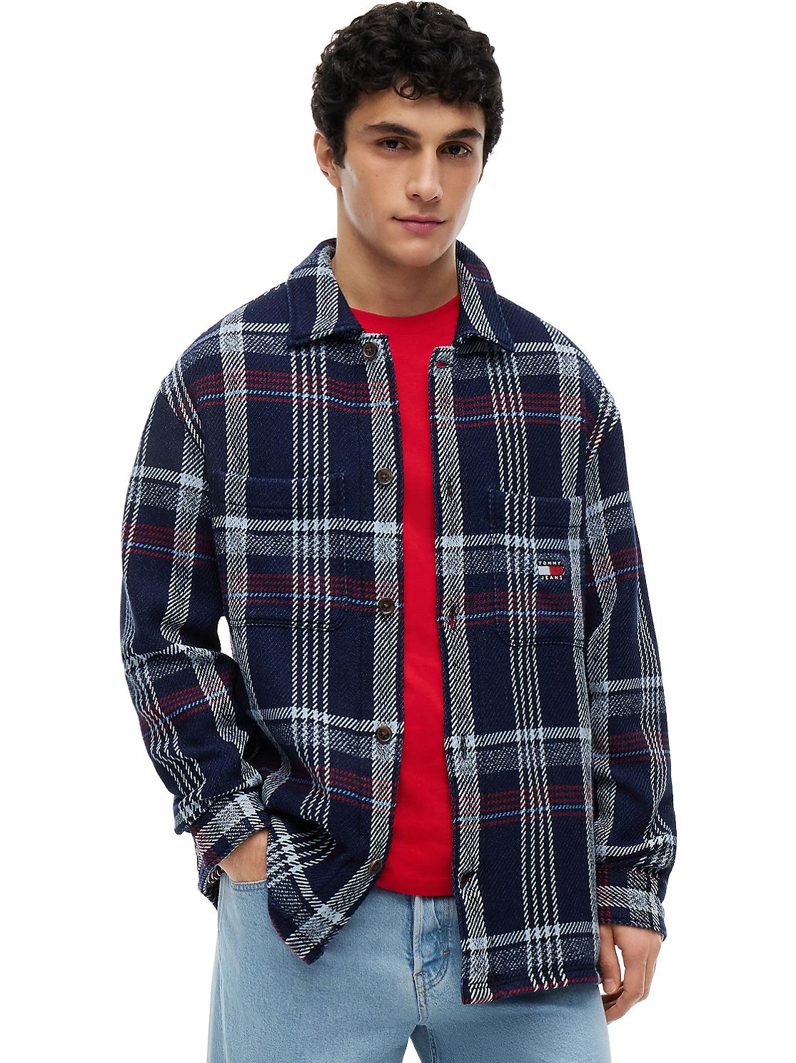 TOMMY HILFIGER men's tommy jeans check twill overshirt -